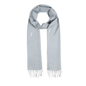 Ice Blue Metallic Dotted Cotton Silk Scarf | Ipekevi