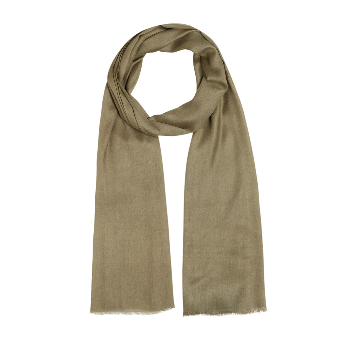 Khaki Green Plain Modal Scarf | Ipekevi