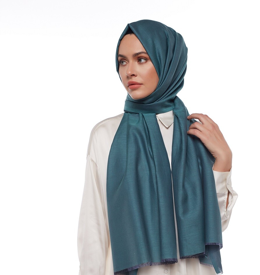 Menthol Reversible Cotton Silk Scarf | Ipekevi
