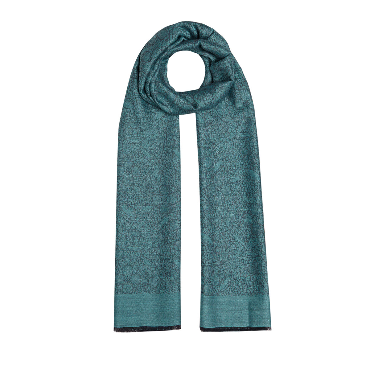 Mentol Dantel Mine Desenli Şal Blend ipekevi